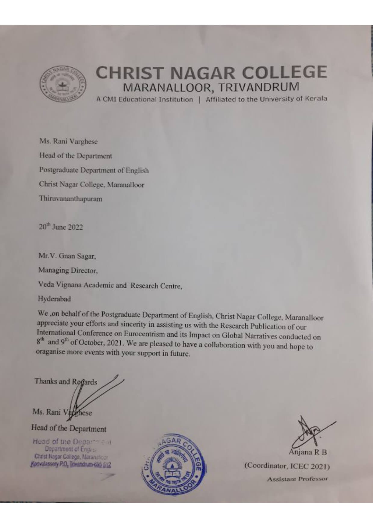 VVARC – Testimonials – Veda Vignana